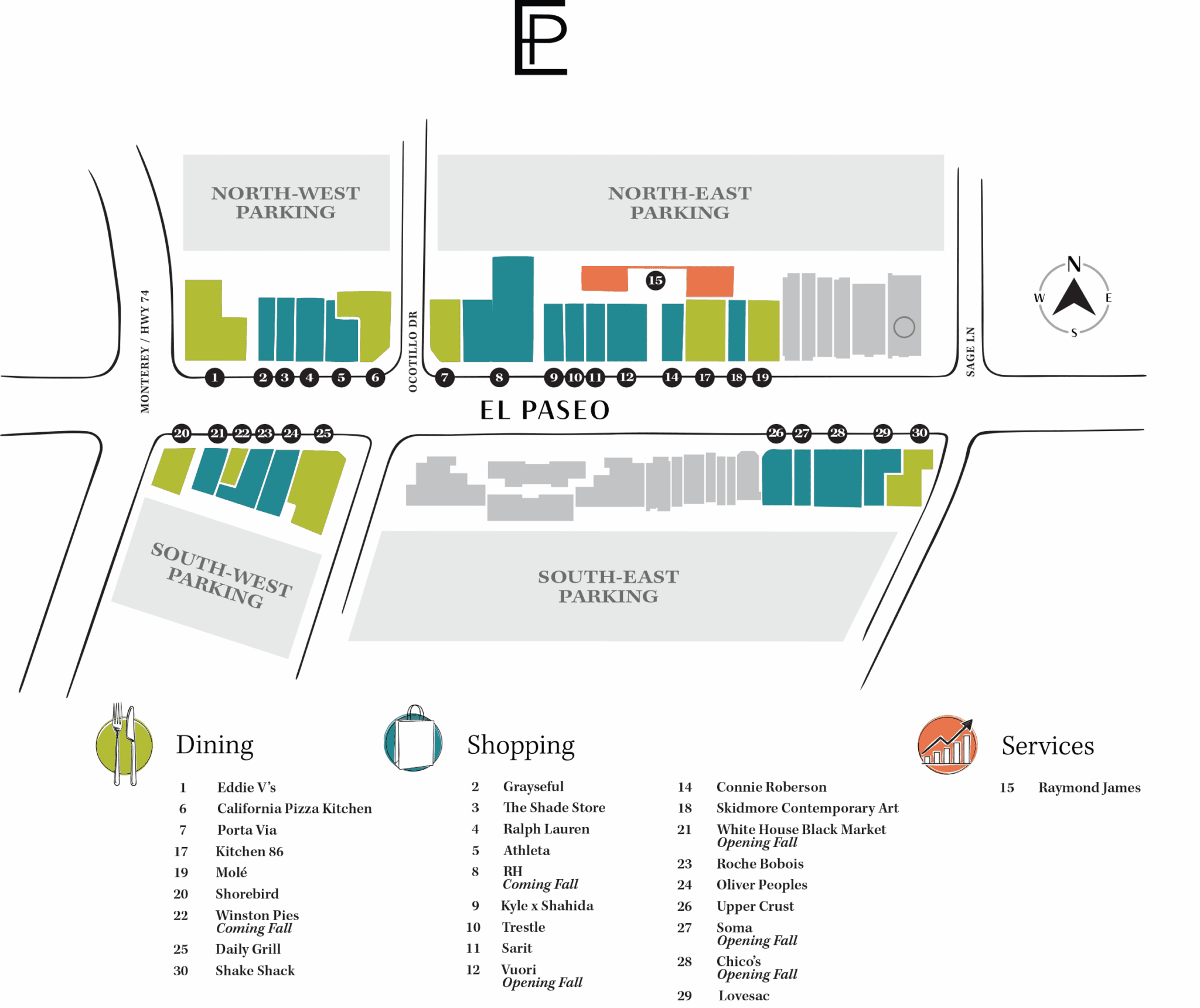 Map | Shops on El Paseo